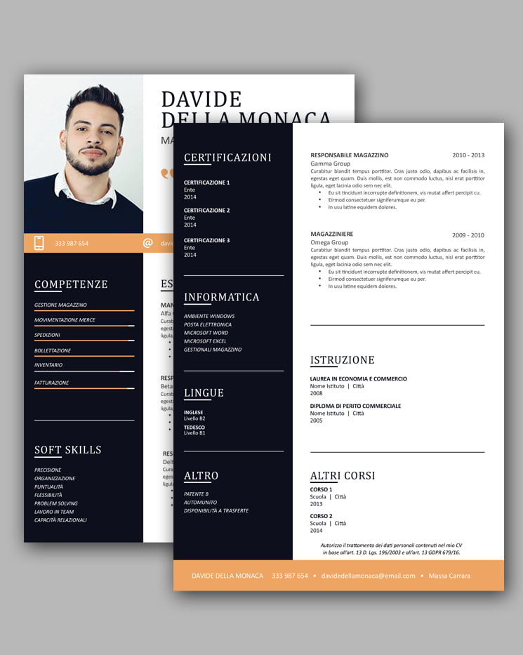 Modello di Curriculum Vitae da compilare HOUSTON | CurriculArte.net